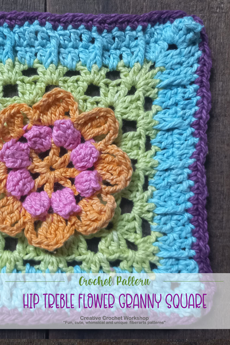 HIP TREBLE FLOWER GRANNY SQUARE